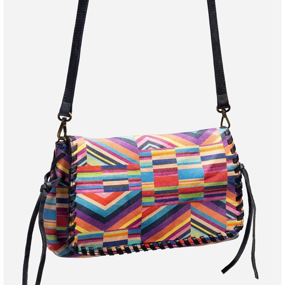 Johnny Was | Bags | Johnny Was Multi Stripe Italian Leather Cross Body ...